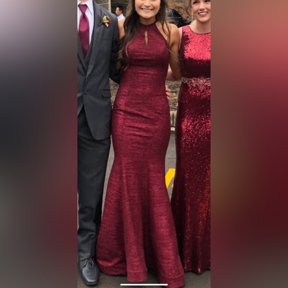 Jovani | Dresses | Stunning Jovani Sparkley Maroon Prom Dress | Poshmark